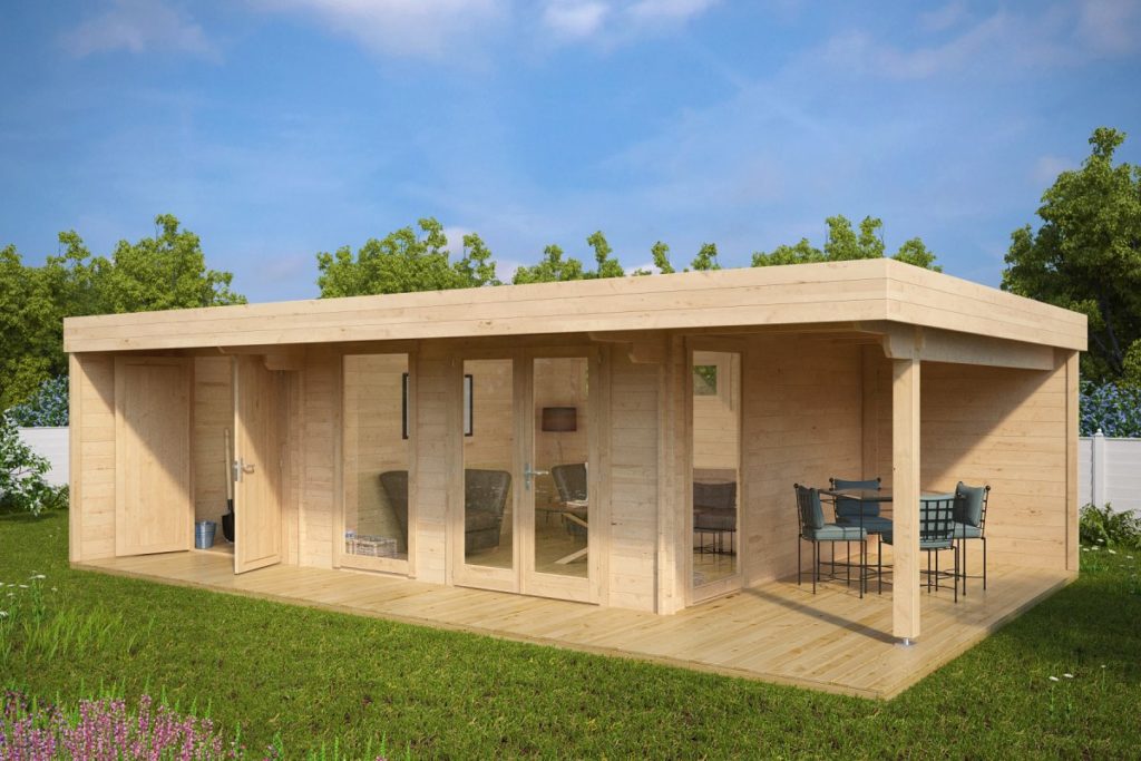 Summer house Hansa Lounge XXL with Storage Room 22m² / 44mm / 8 x 5 m ...